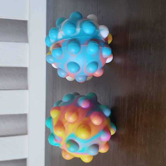 Toys | Two Pack Swirl Marble Fidget Pop It Balls | Poshmark